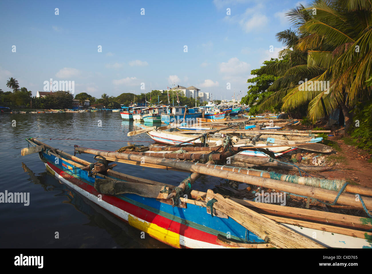 Fishing boats in Negombo Lagoon, Negombo, Western Province, Sri Lanka ...