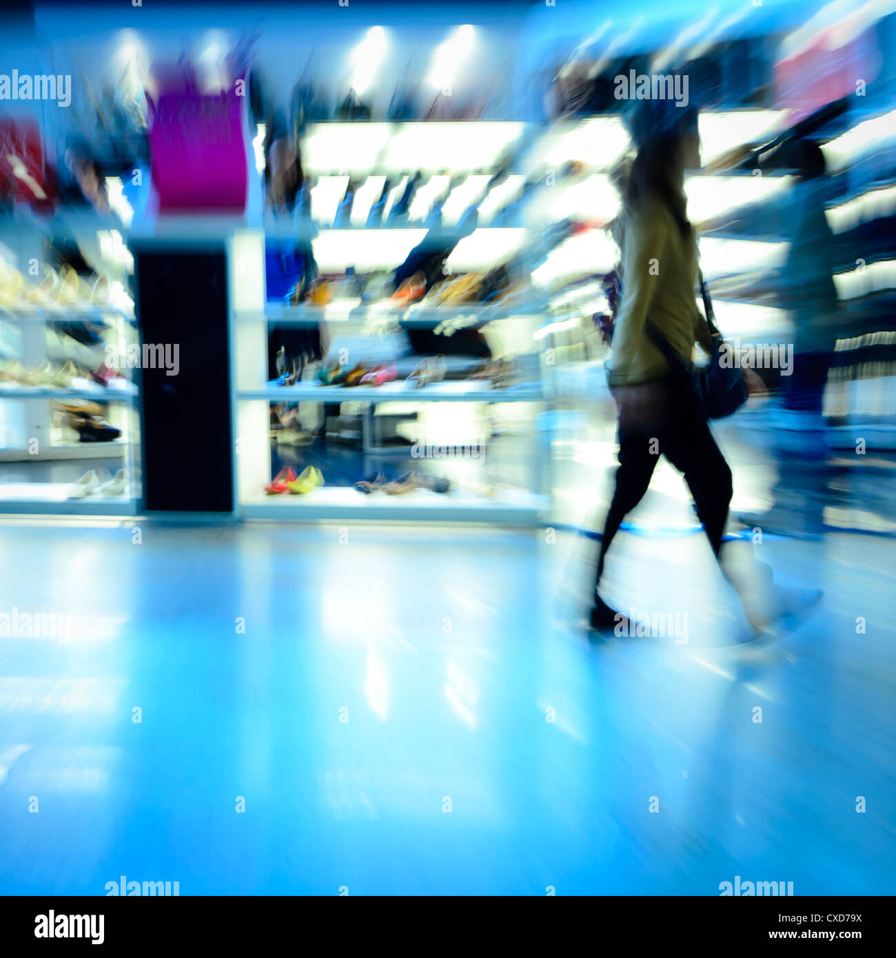 shopping people crowd at marketplace shoe shop Stock Photo - Alamy