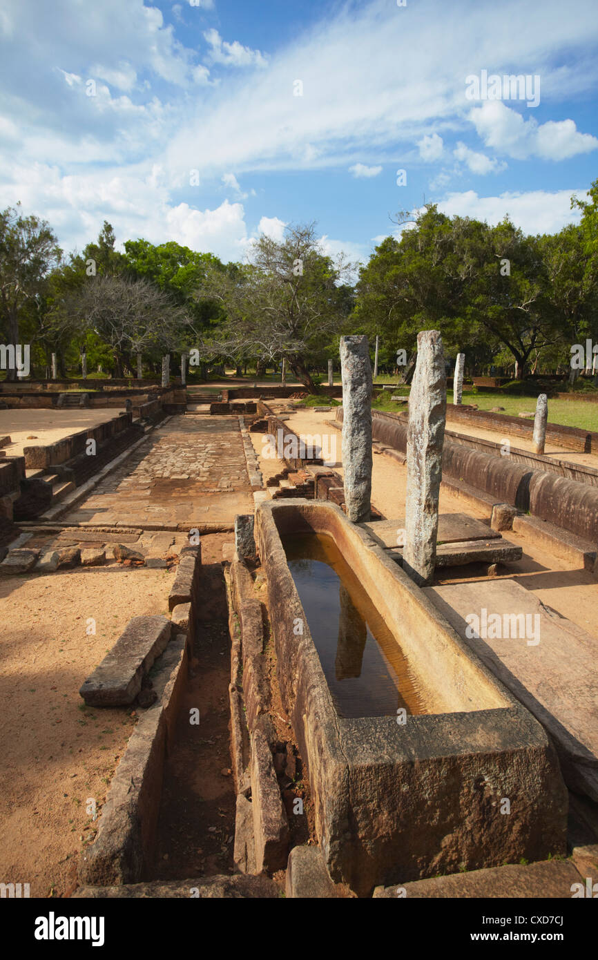 Remains of monastic refectory, Northern Ruins, Anuradhapura, UNESCO ...