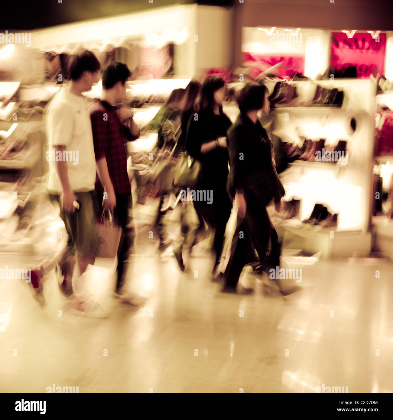 shopping people crowd at marketplace shoe shop Stock Photo - Alamy