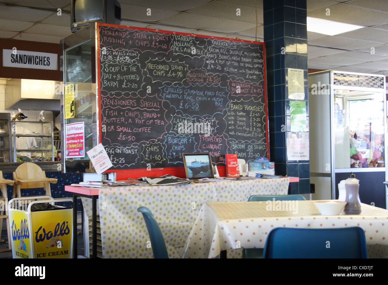 blackboard menu at a cafe Stock Photo - Alamy