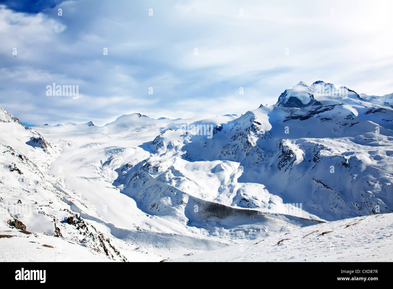 Winter snow landscape in Switzerland Stock Photo - Alamy