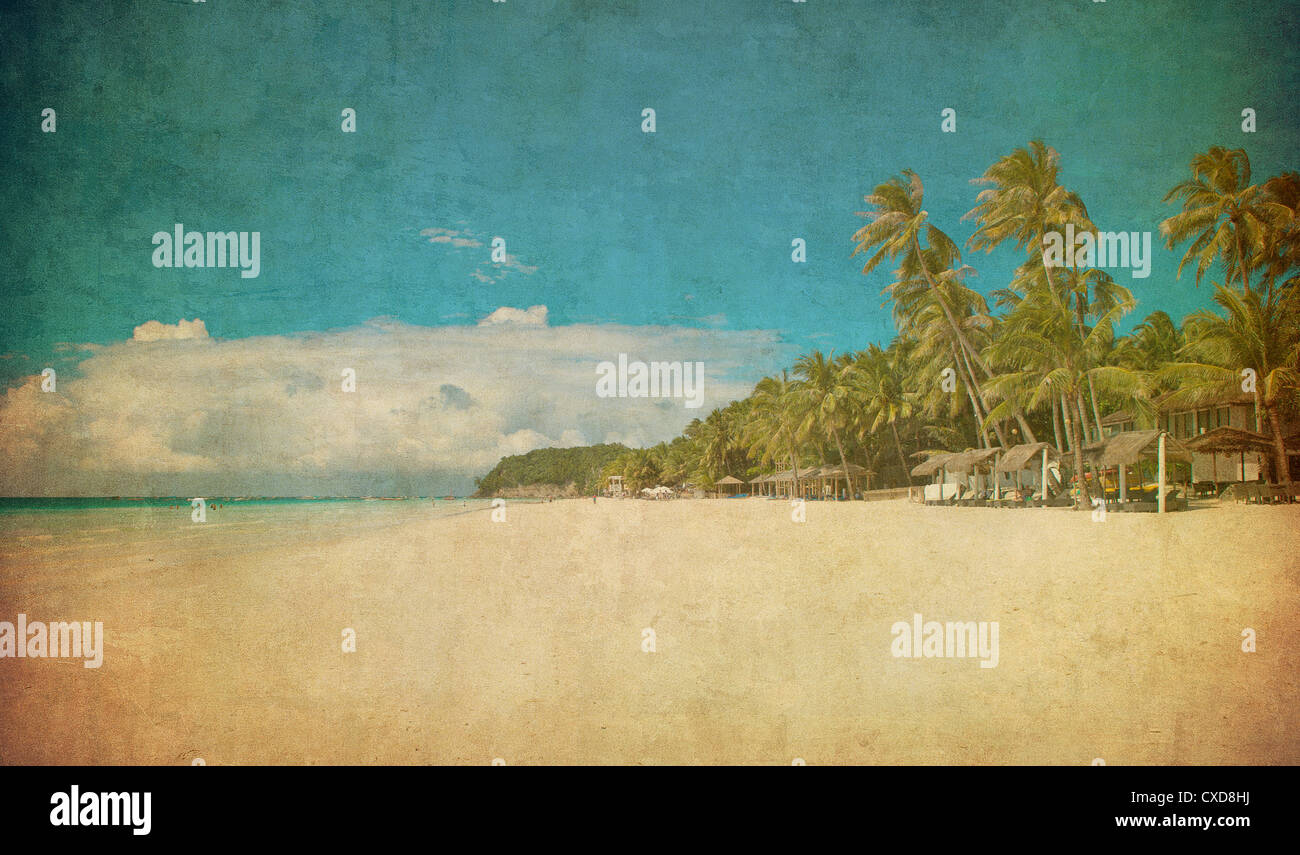 grunge image of tropical beach Stock Photo - Alamy