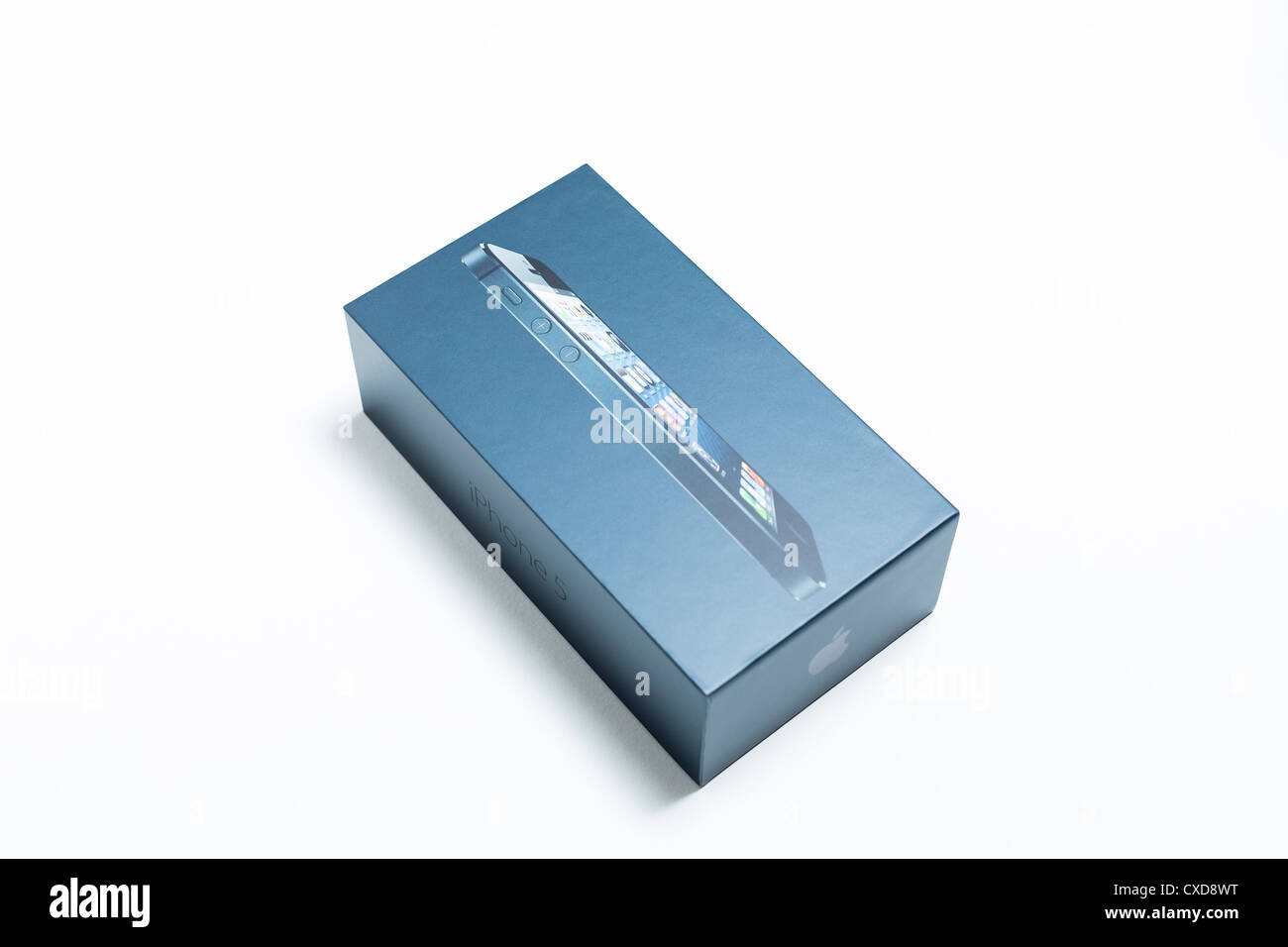 Retail box of a new iPhone 5 on a white background - cut out Stock ...
