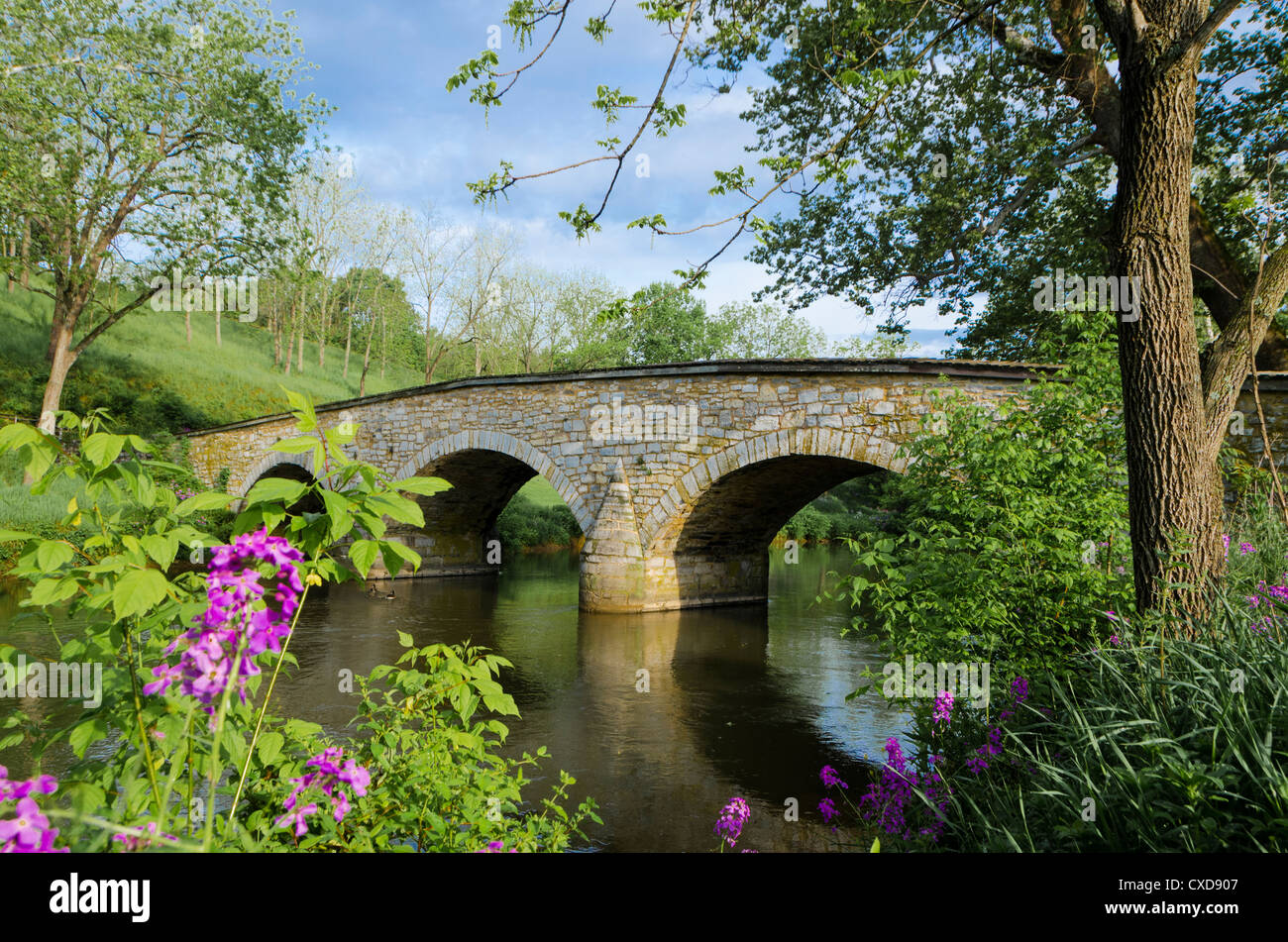 Burnside's Bridge at Antietam battlefield Stock Photo - Alamy