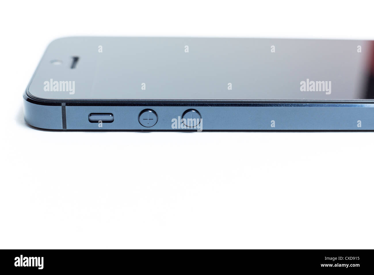 Side view of a new iPhone 5 - on a white background - cut out Stock ...