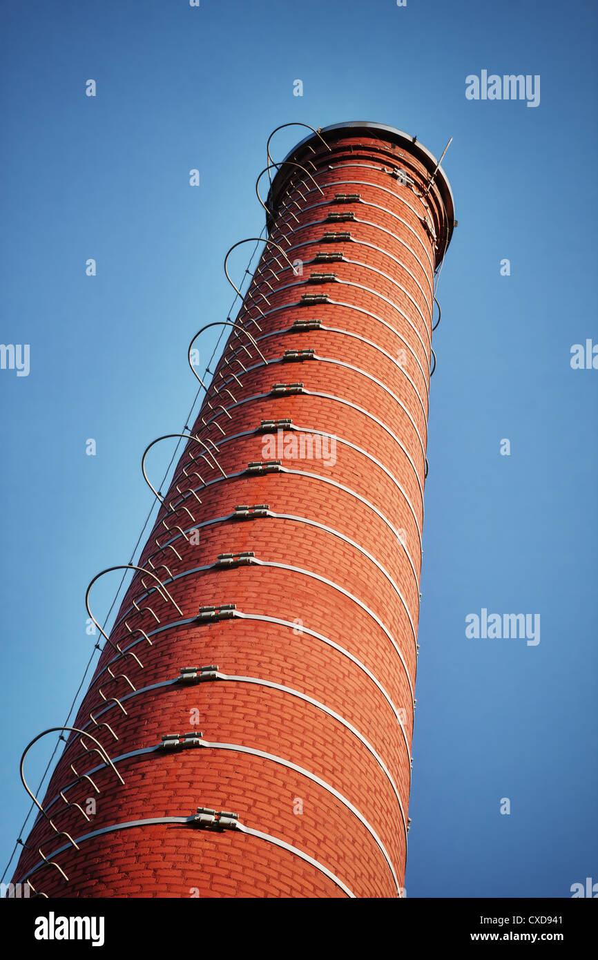Industrial Tall Brick Chimney Against High Resolution Stock Photography ...
