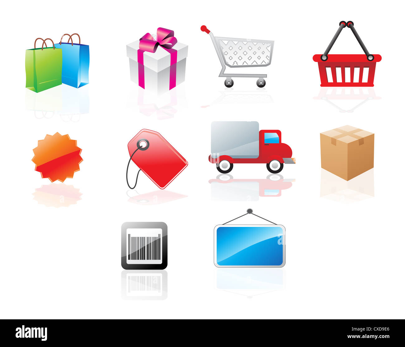 Website icons with shopping theme, vector illustration Stock Photo - Alamy