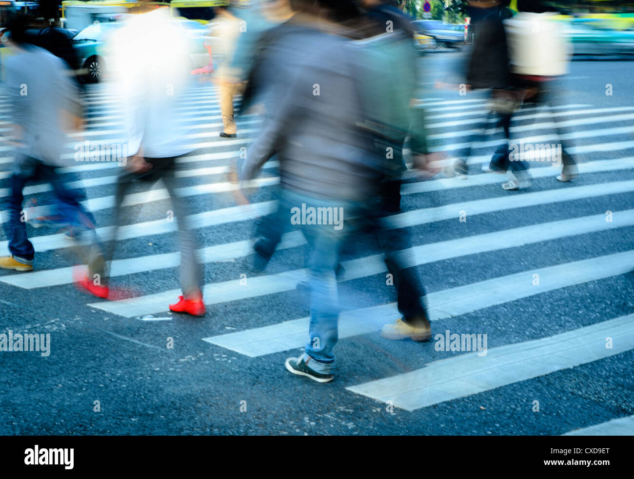 people crowd on zebra crossing street Stock Photo - Alamy