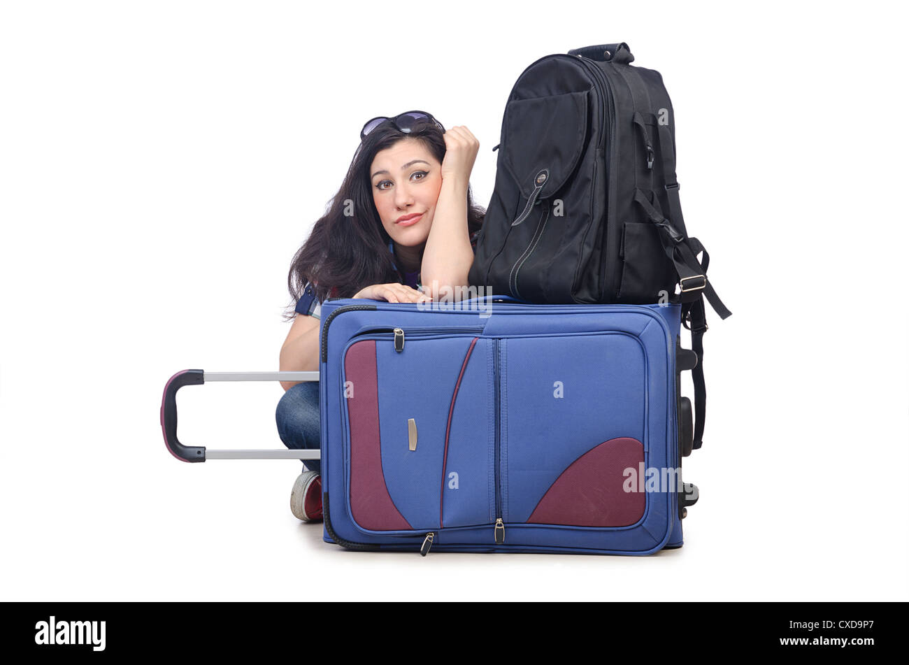 Girl preparing to travel for vacation Stock Photo - Alamy