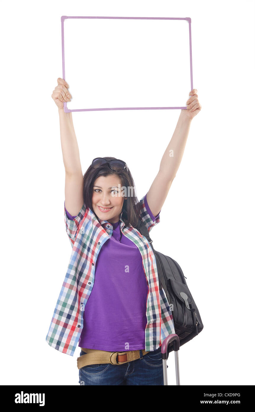 Girl preparing to travel for vacation Stock Photo - Alamy