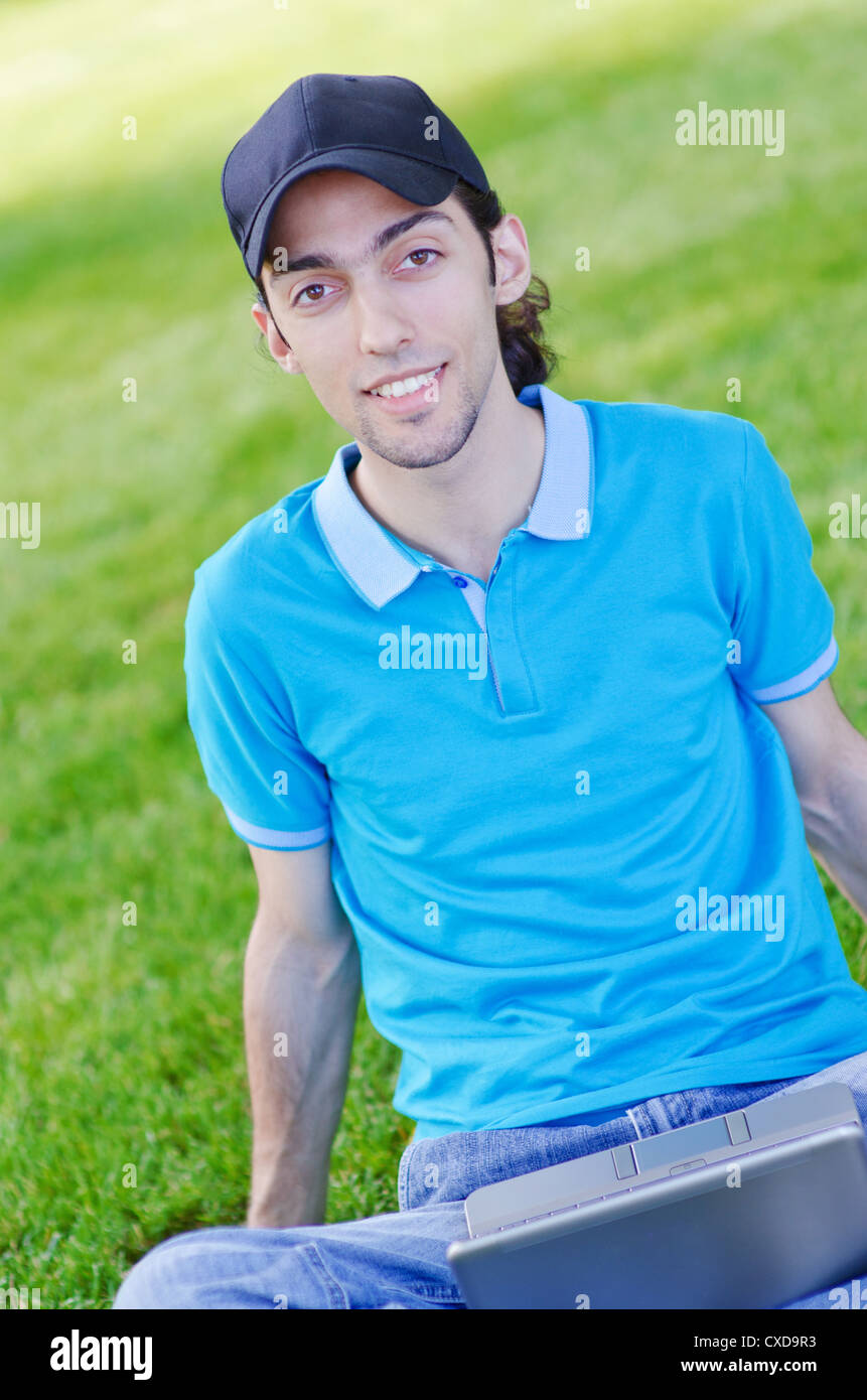Student outside preparing for exams Stock Photo - Alamy