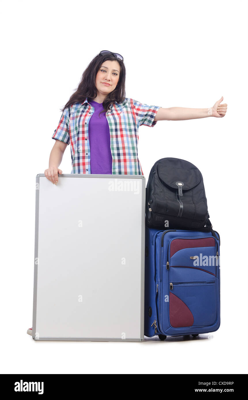 Girl preparing to travel for vacation Stock Photo - Alamy