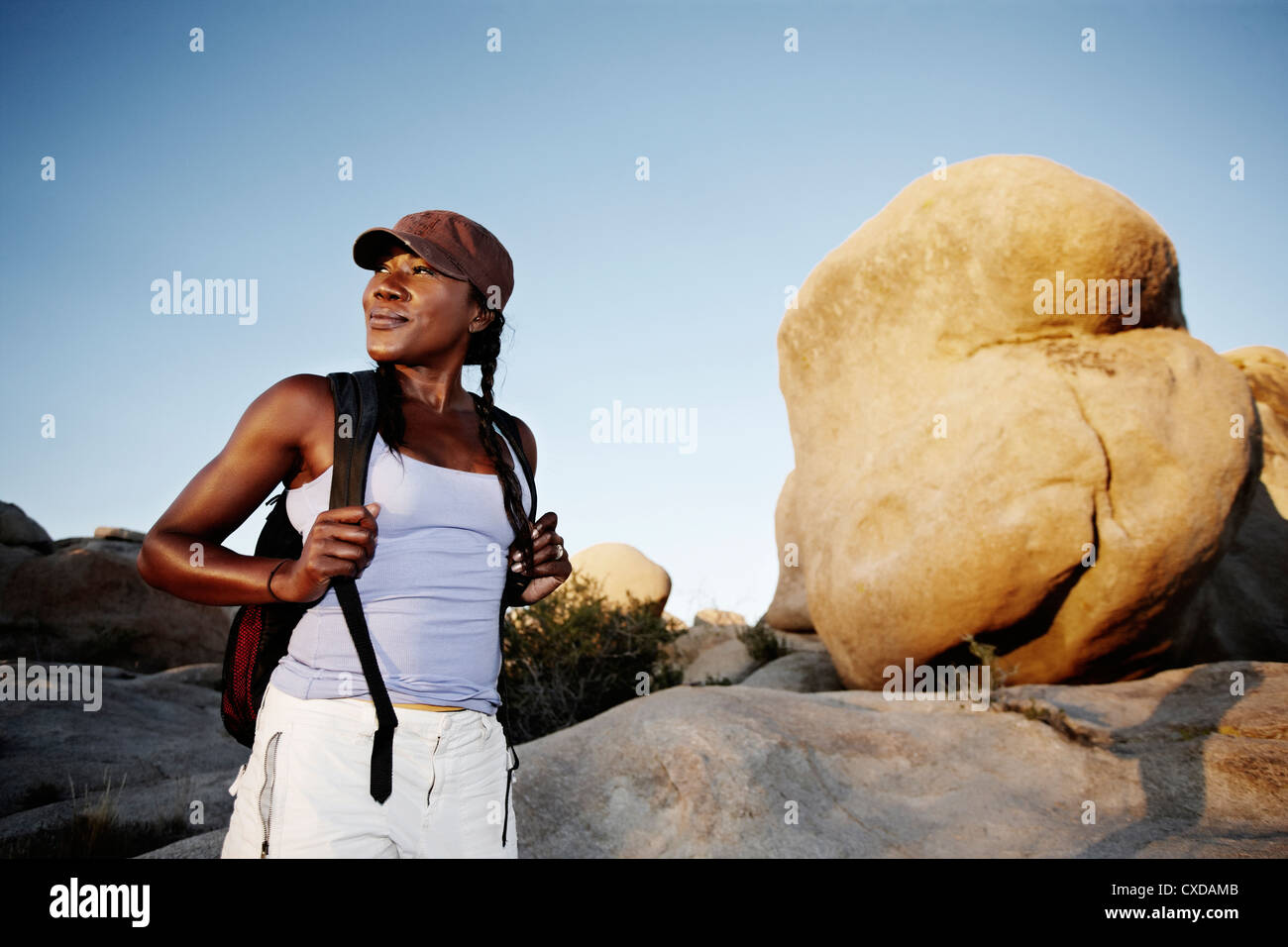 Back hiking mature woman hi-res stock photography and images - Alamy