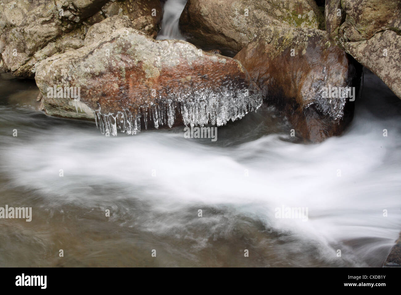 flowing water and ice Stock Photo - Alamy