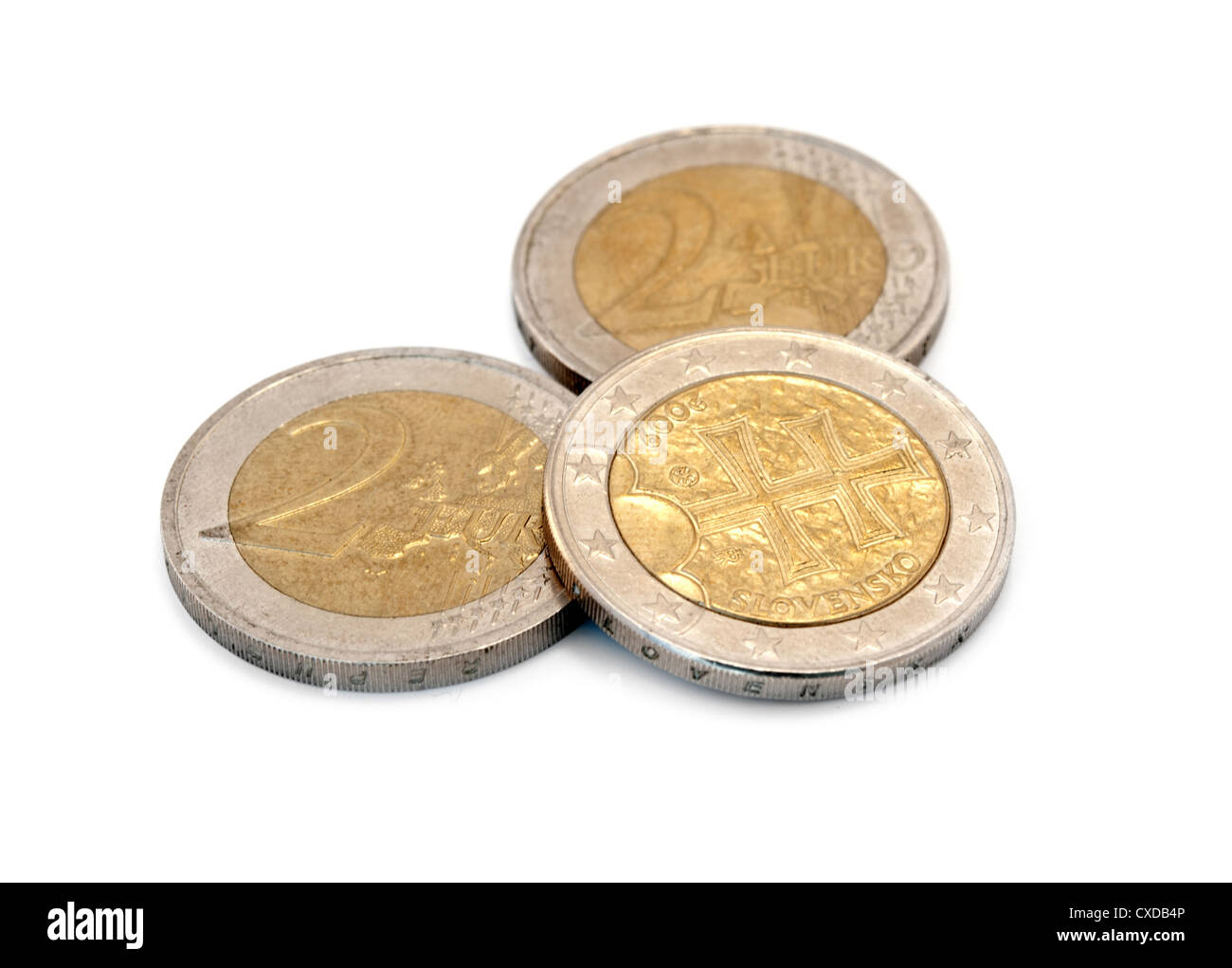 euro coin isolated on white background Stock Photo - Alamy