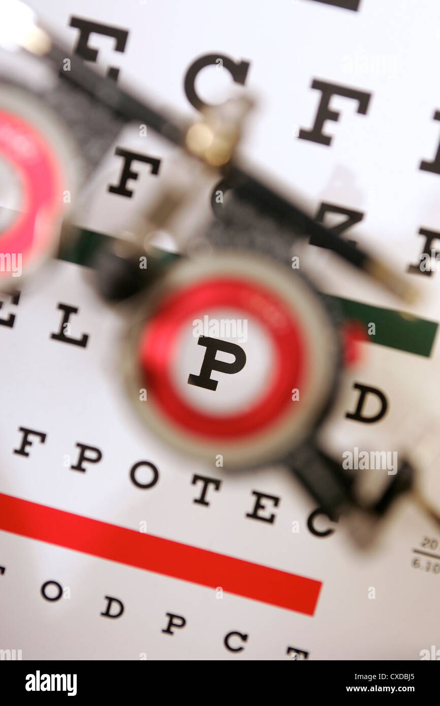 Opticians Eye Chart Broken Spectacles On Opticians Snellen Eye Test ...
