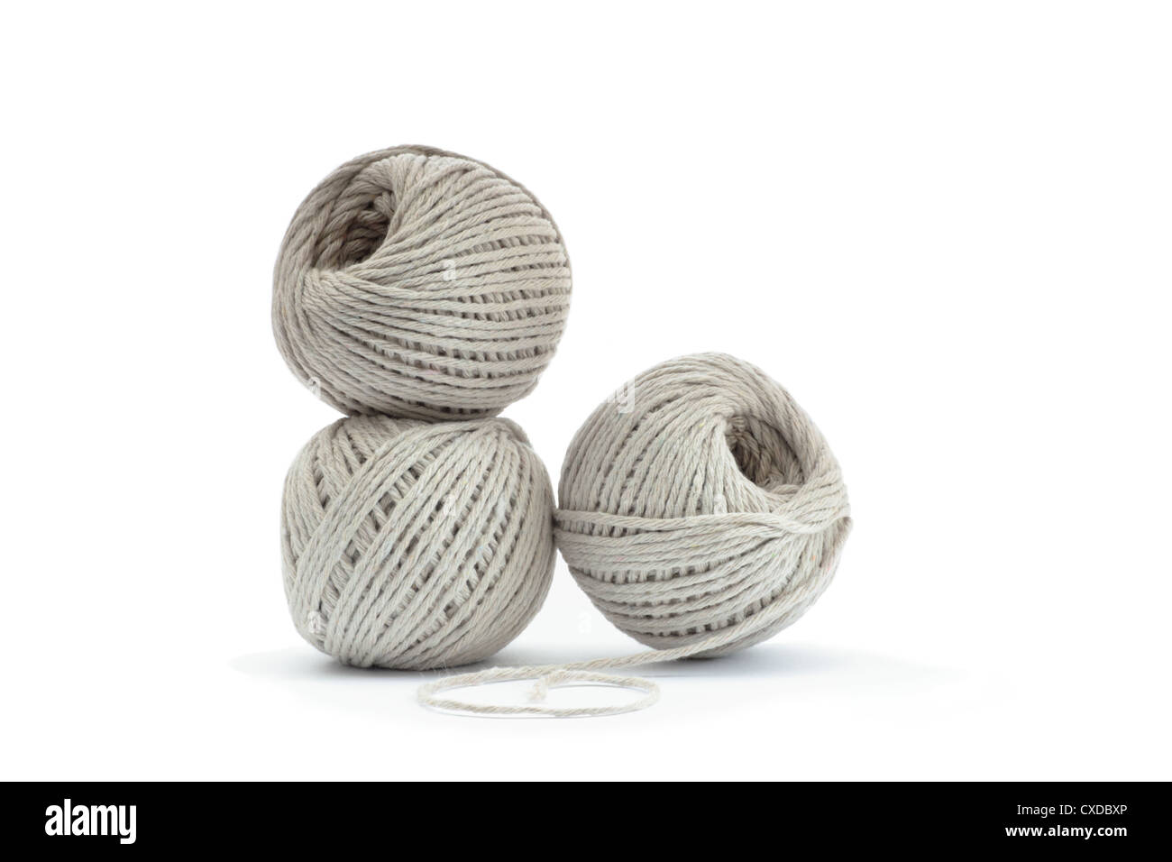 Balls of string isolated on a white background Stock Photo - Alamy