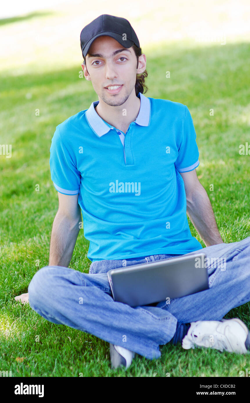 Student outside preparing for exams Stock Photo - Alamy