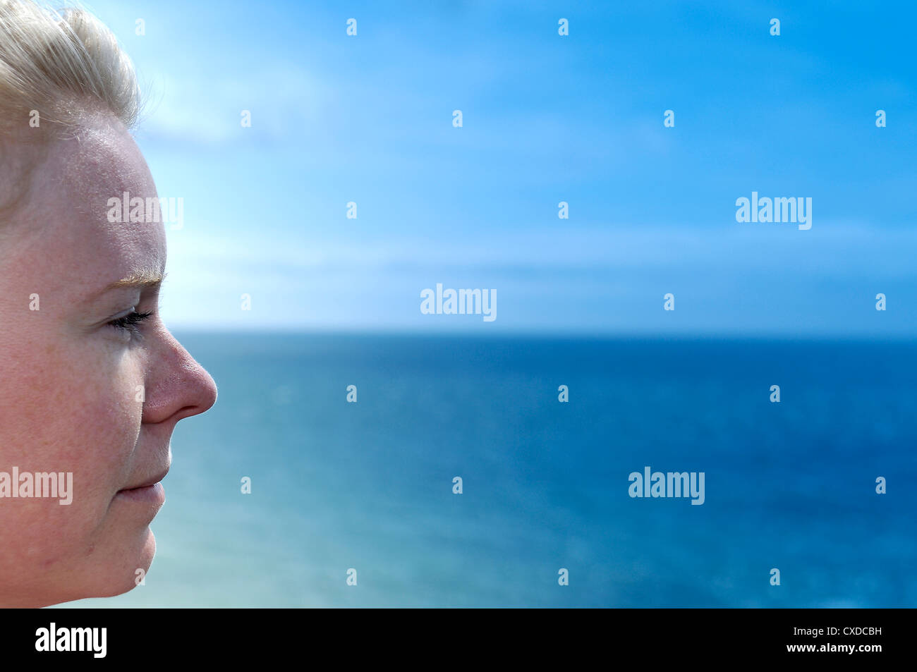 Close Up of Face by the Sea Stock Photo - Alamy