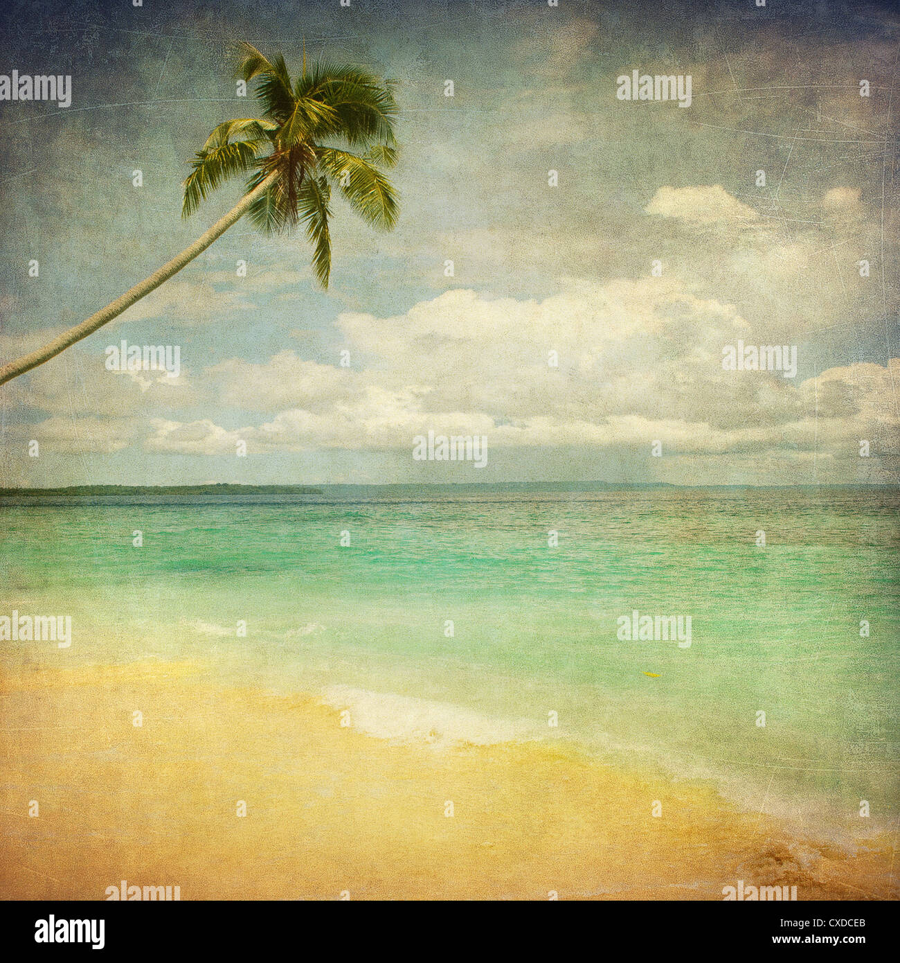 grunge image of tropical beach Stock Photo - Alamy