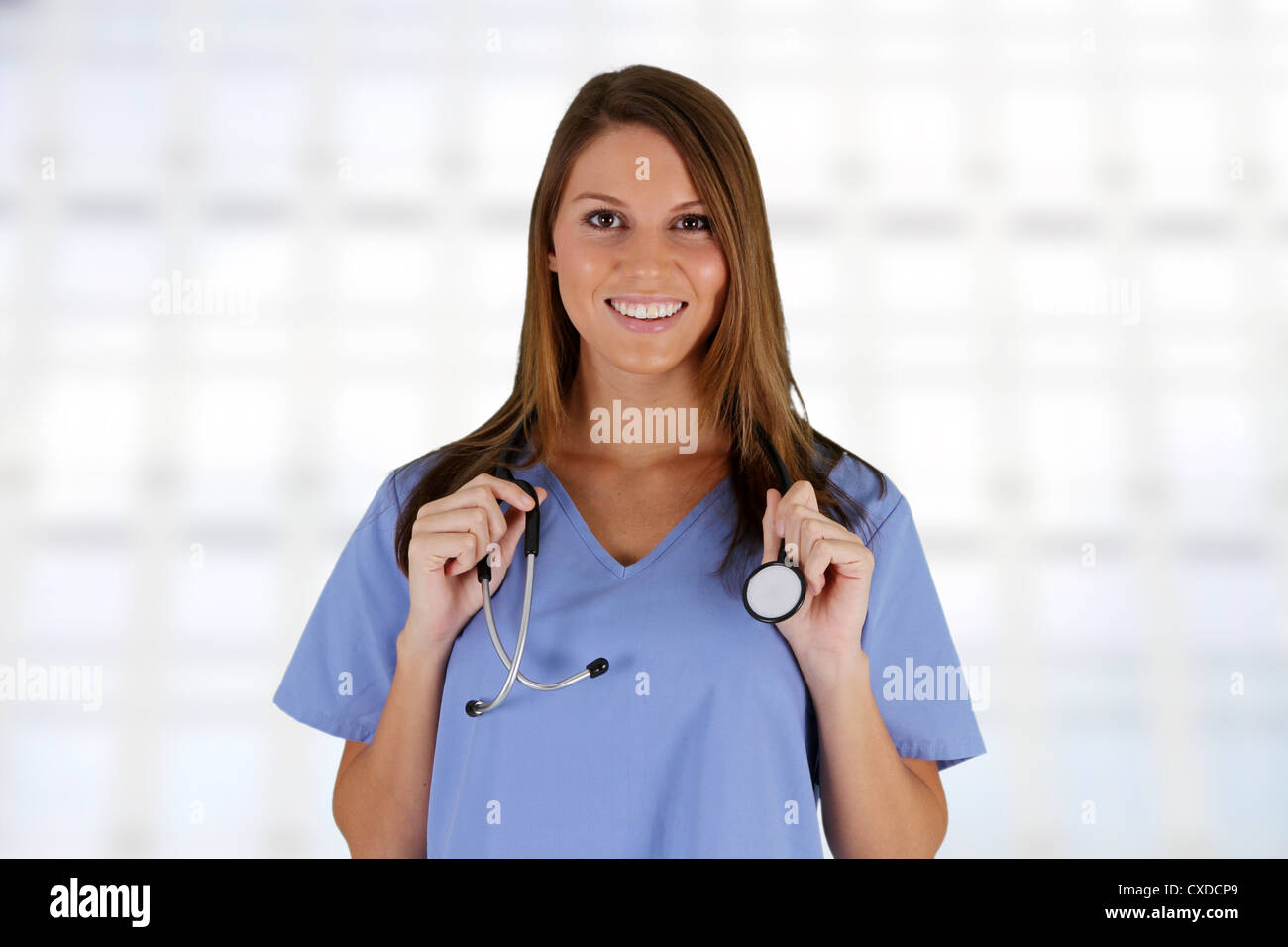 Young female nurse working in a hospital Stock Photo - Alamy