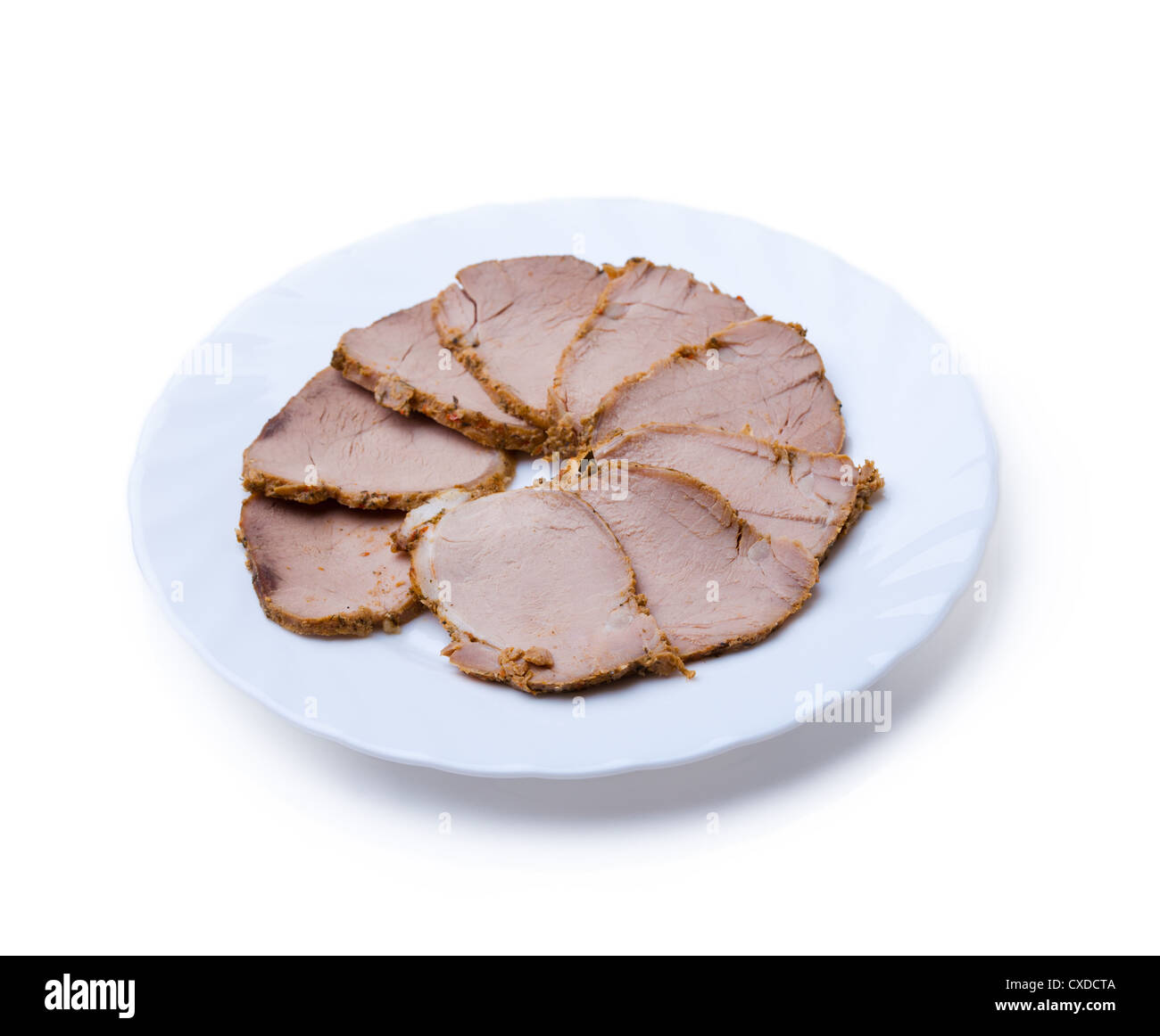 Pork meat slices prepared Cut Out Stock Images & Pictures - Alamy
