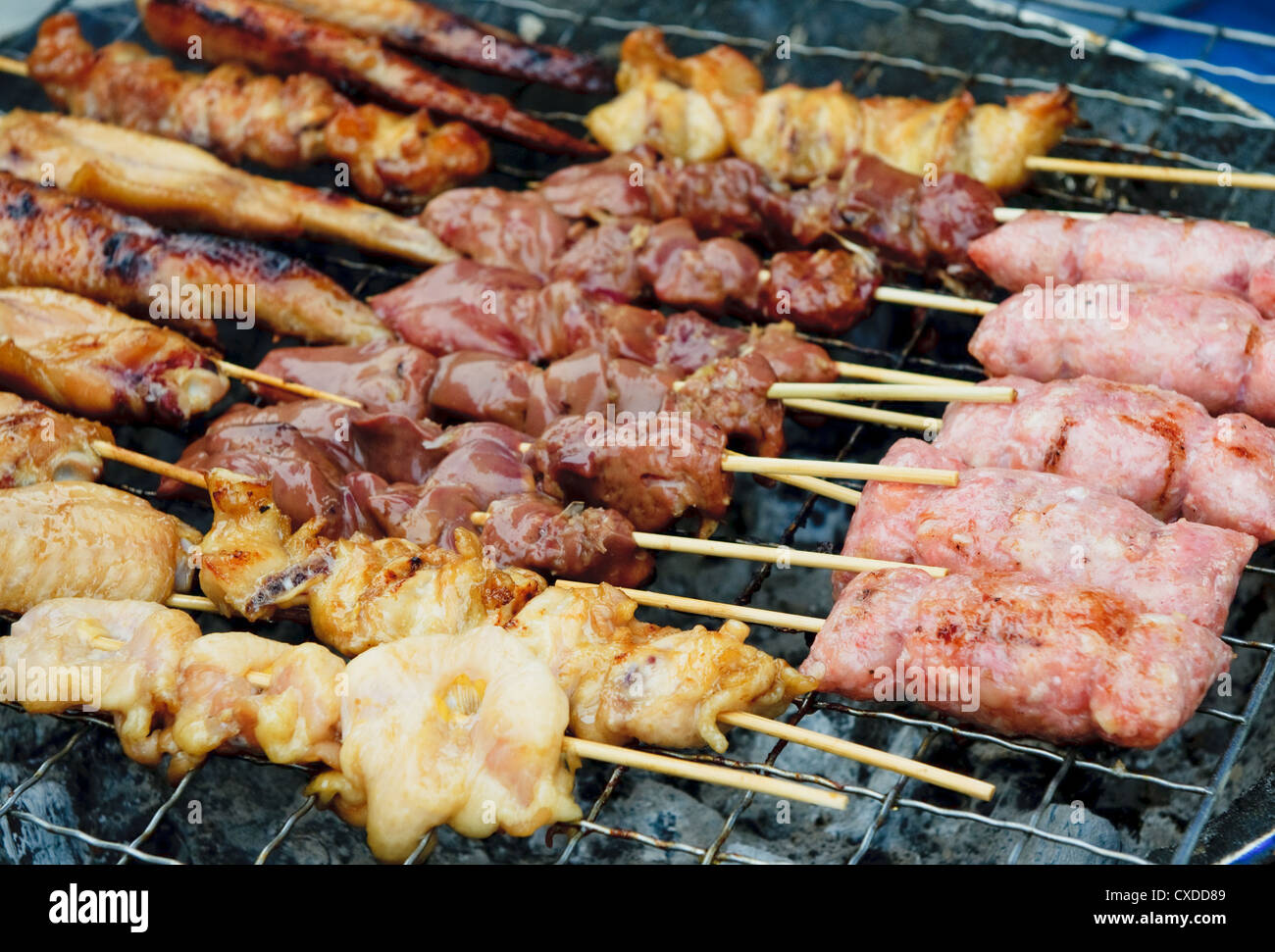 grilled satay, street food in thailand Stock Photo - Alamy