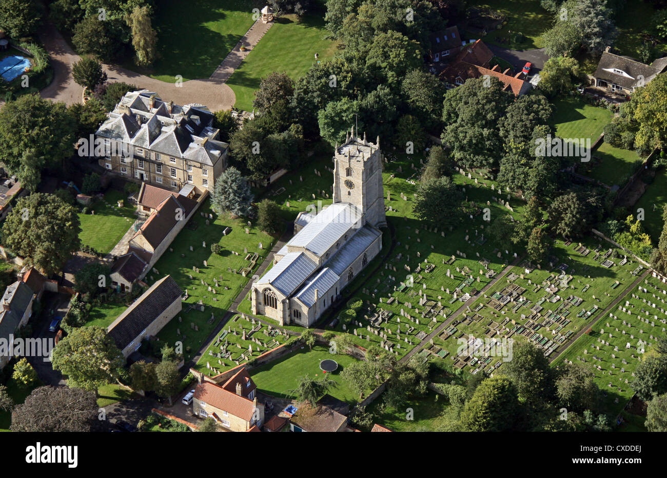 aerial view of St.John the Evangelist's church, Washingborough ...