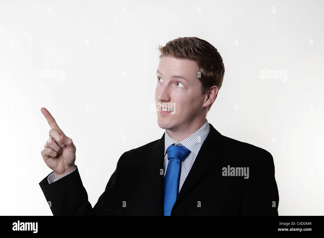 business man point at sonthing in the air what do you want it to be ...