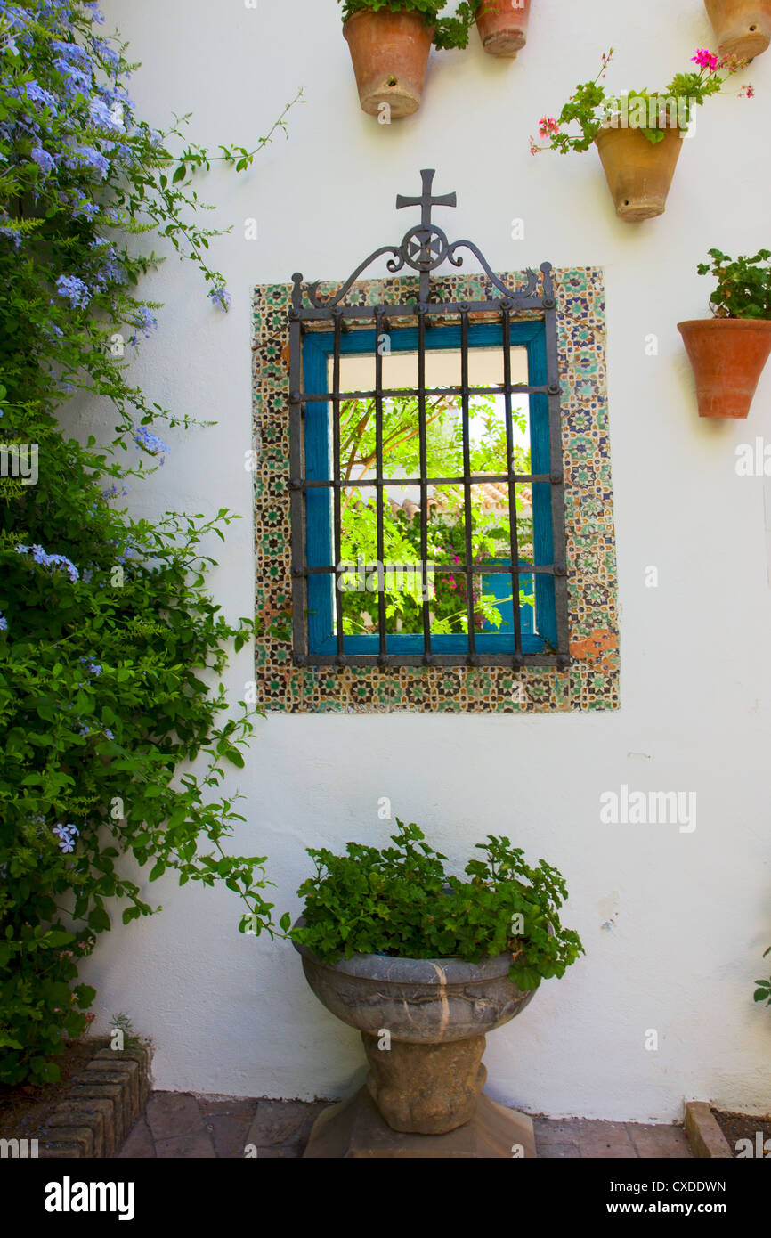 window in patio, Cordoba, Spain Stock Photo - Alamy