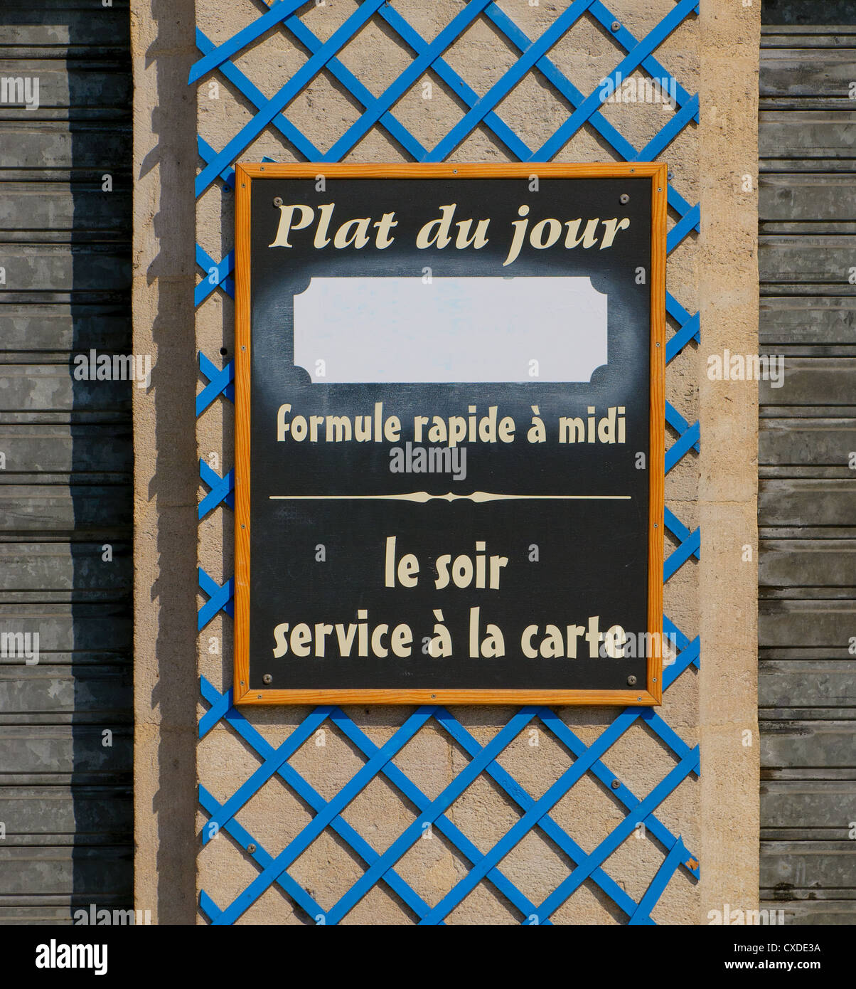 Plat du jour restaurant sign Stock Photo - Alamy