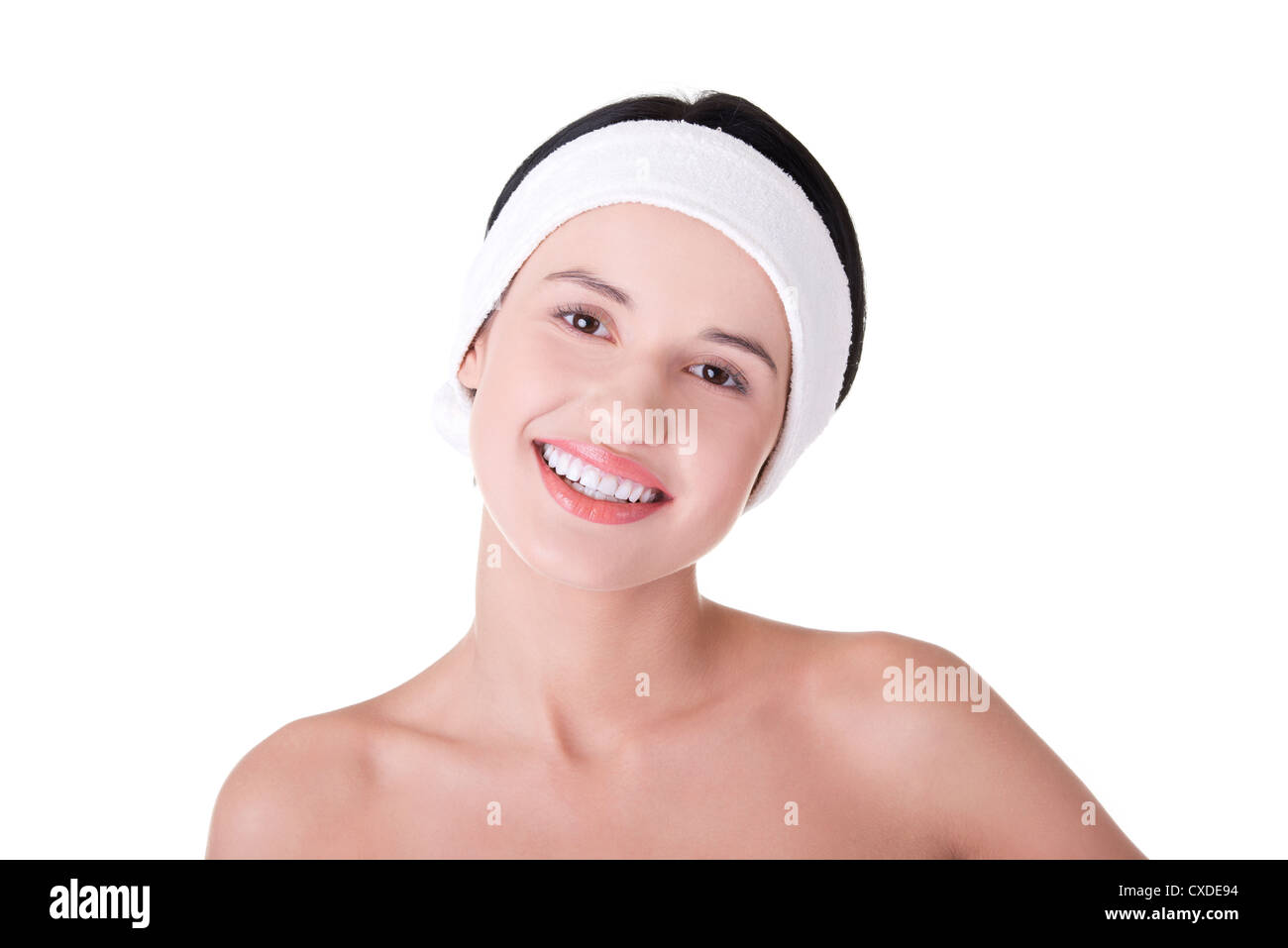 Beautiful young woman with perfect body ready for skin treatment. Skin ...