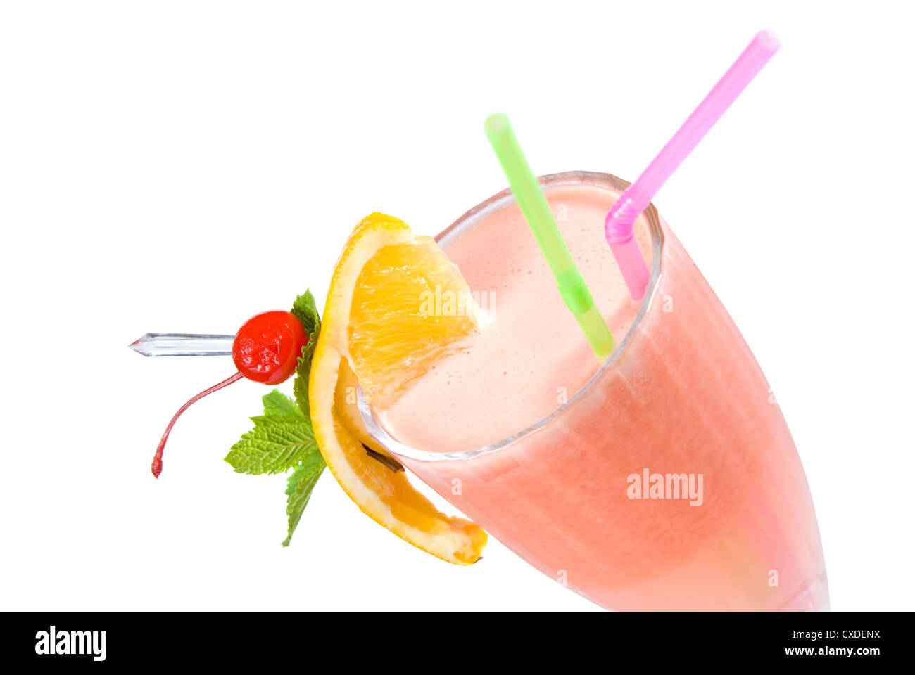 Glass lemonade on color Cut Out Stock Images & Pictures - Alamy