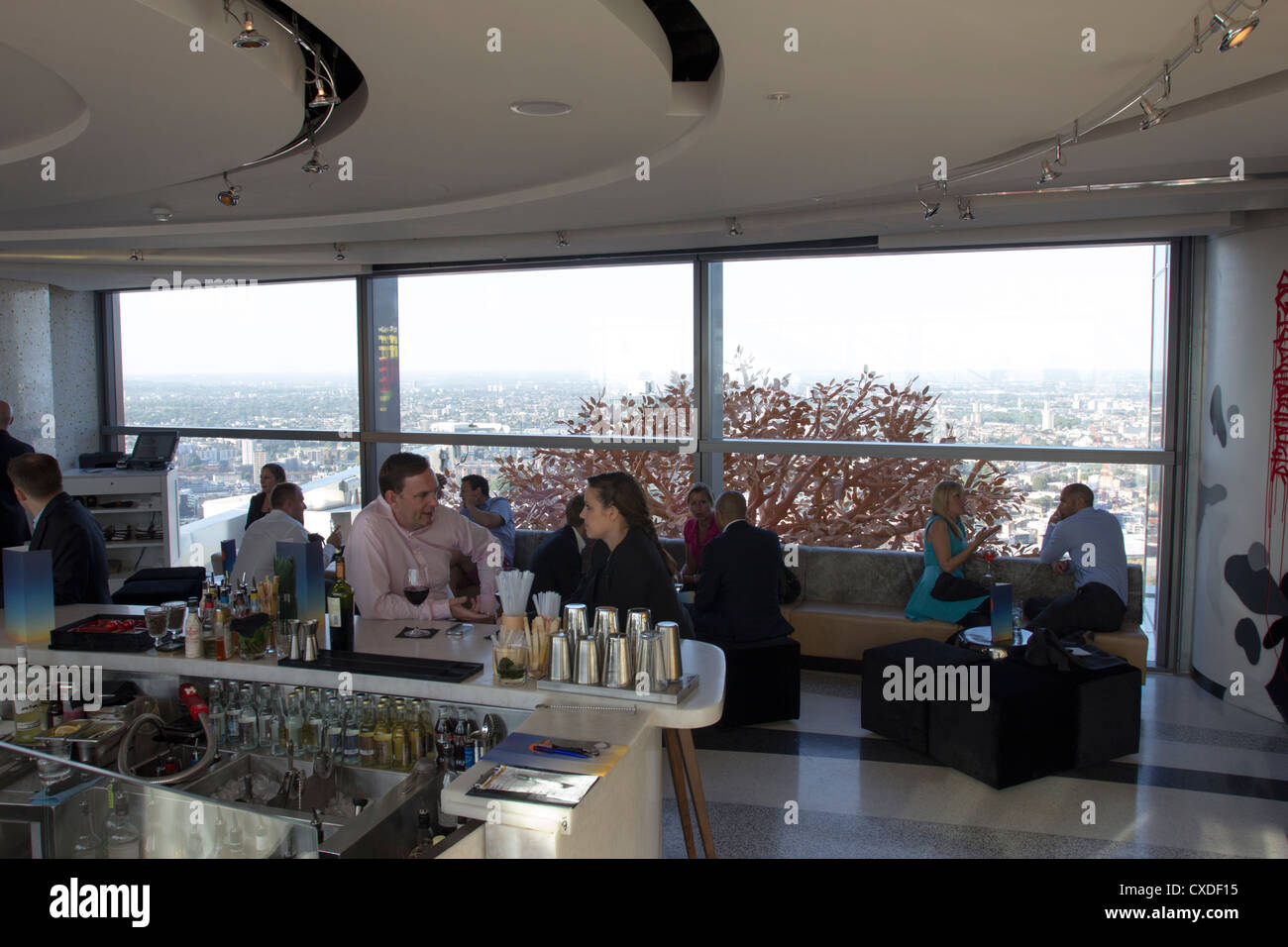 Sky Bar - 39th Floor Heron Tower - City of London Stock Photo - Alamy