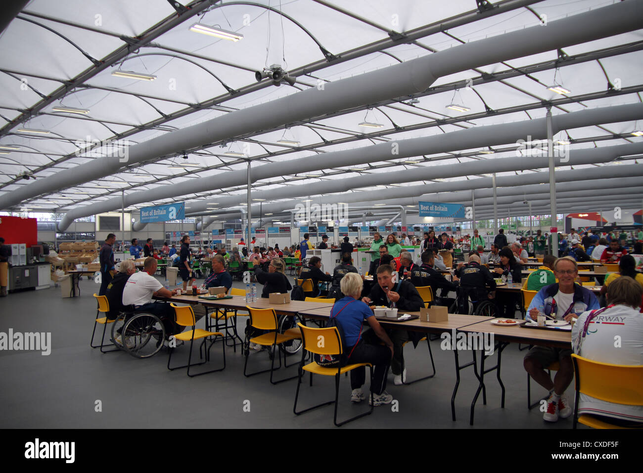 The main dining hall in the athletes village for the London 2012 ...