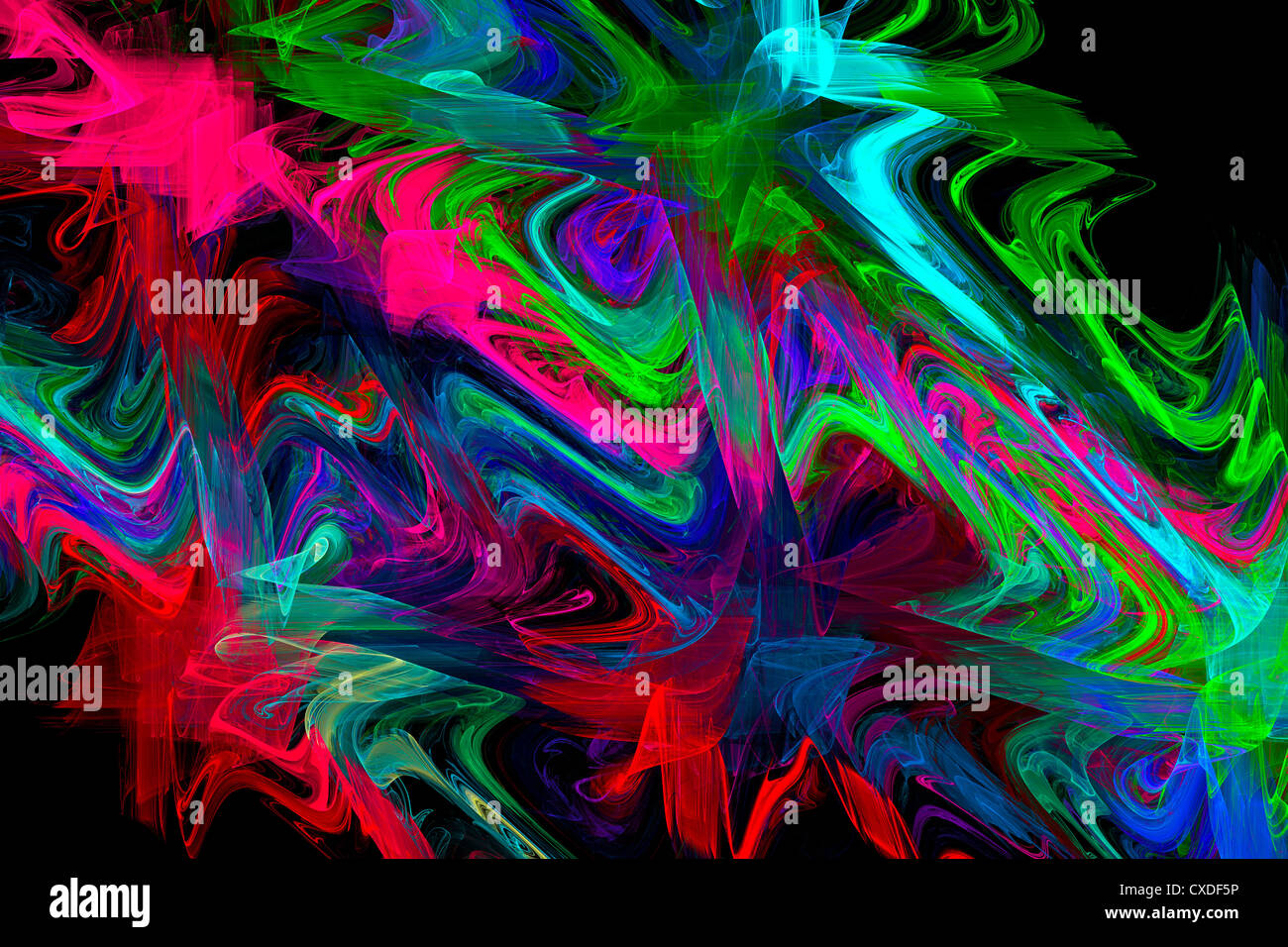 Blue pink green abstract fractal flame modern art Stock Photo - Alamy