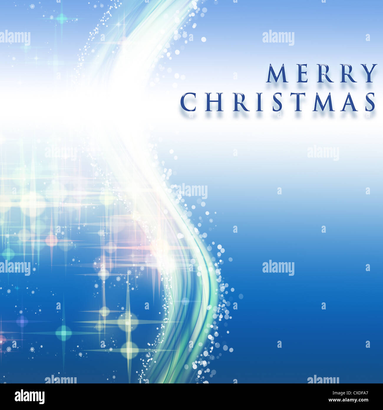 Fantastic Christmas wave design with snowflakes and glowing stars Stock ...