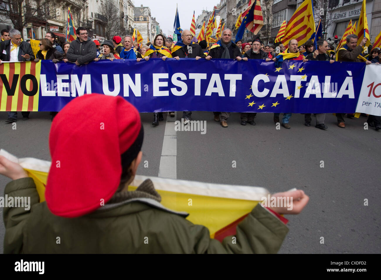Catalonian nationalists demonstration for the independence Stock Photo ...