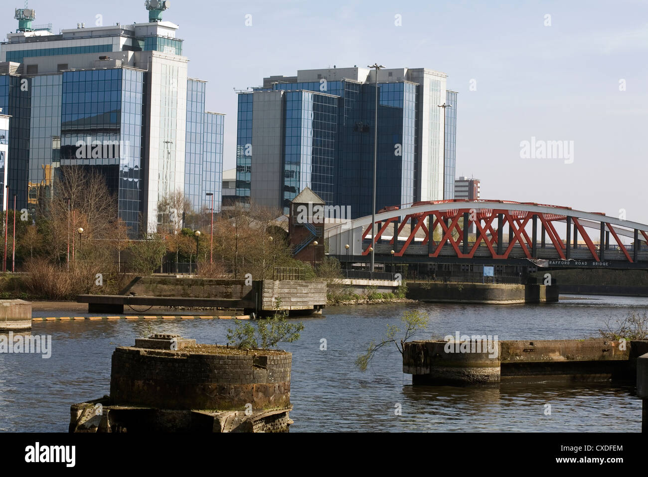 Office buildings Salford Quays Salford Greater Manchester England Stock ...