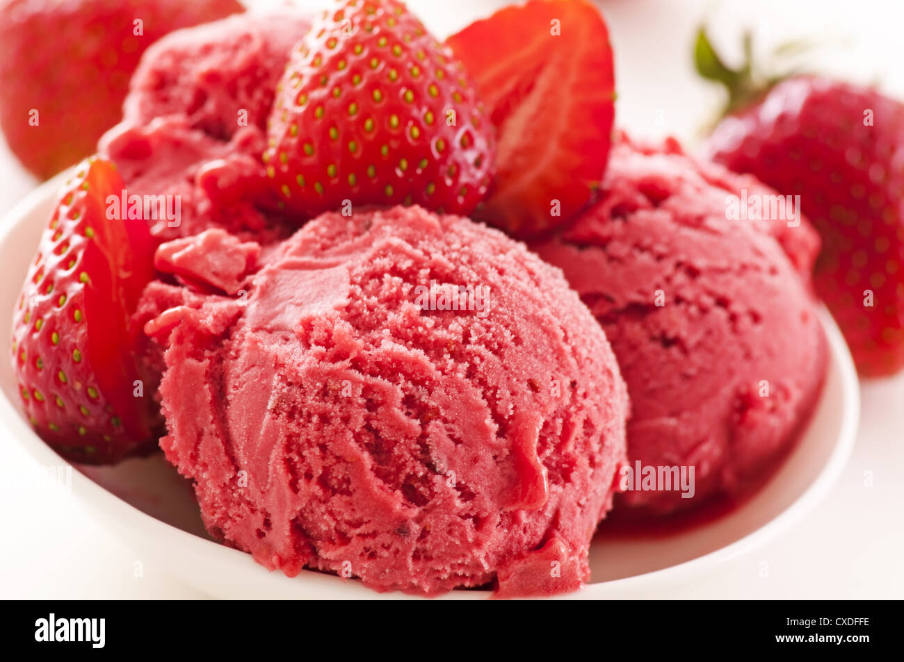 Soft serve ice cream with strawberry hi-res stock photography and ...