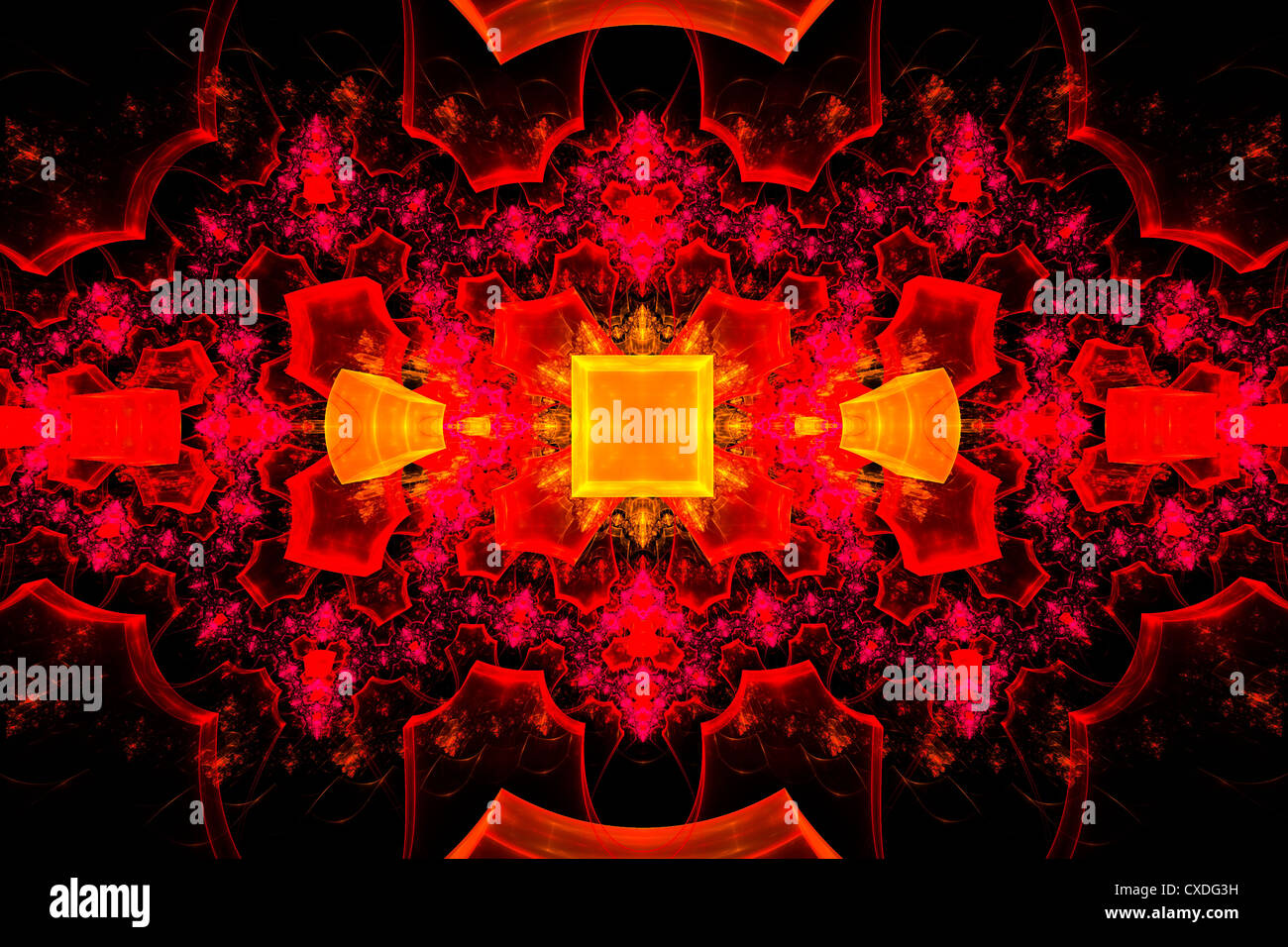 Computer generated 3D red yellow fractal flame modern art Stock Photo ...