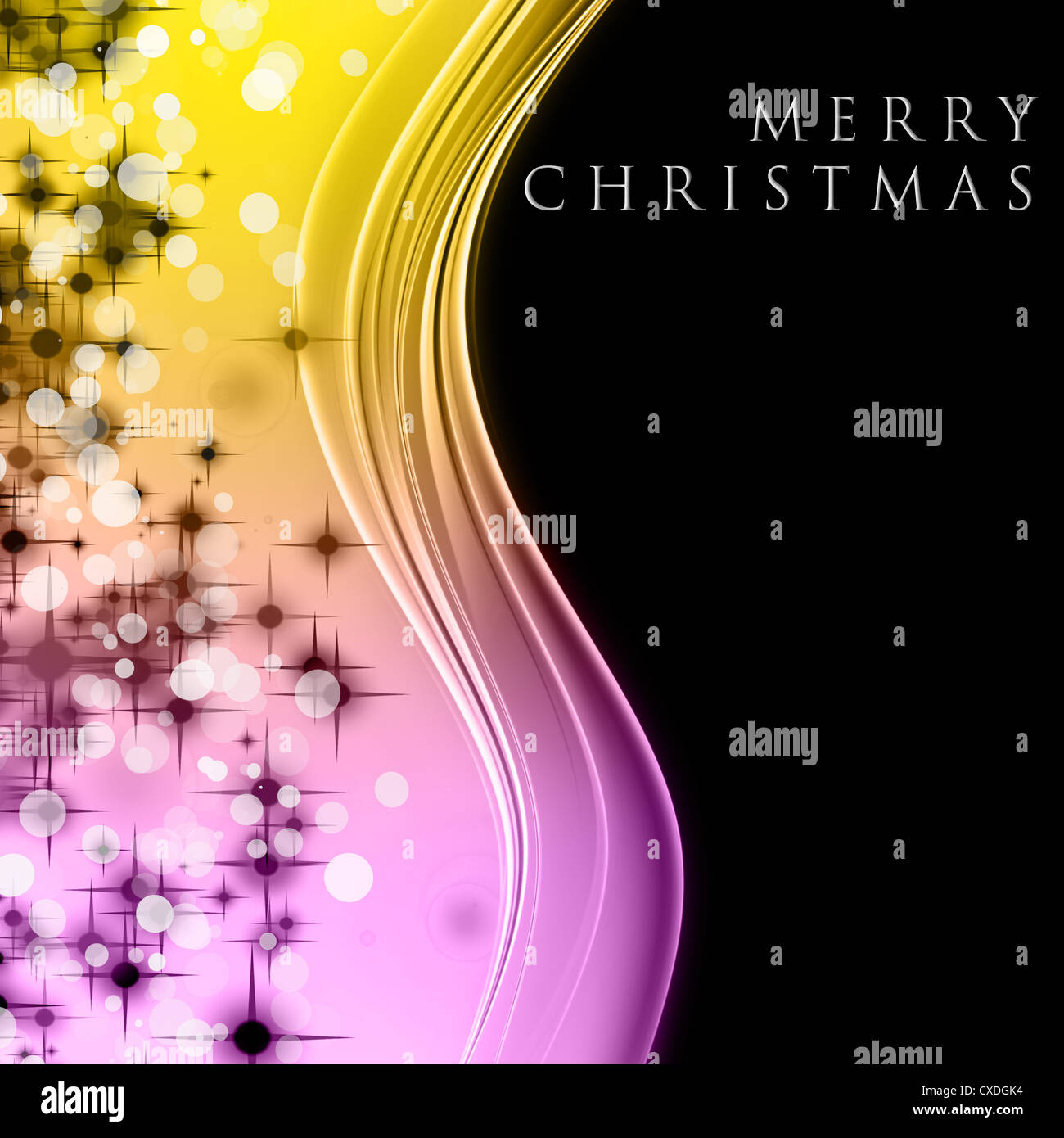 Fantastic Christmas wave design with snowflakes and glowing stars Stock ...