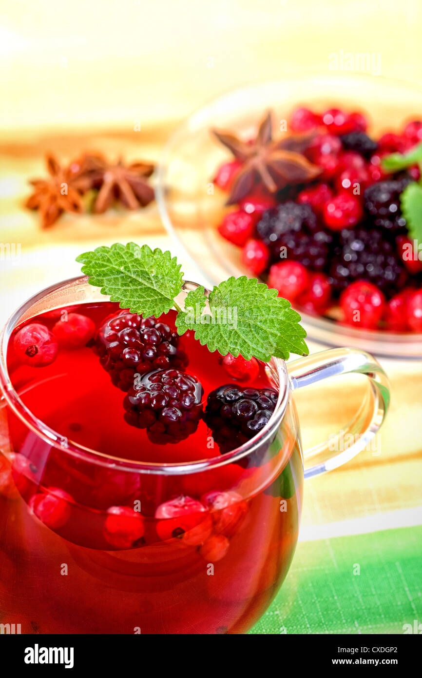 Cup of fruit tea close up shoot Stock Photo - Alamy