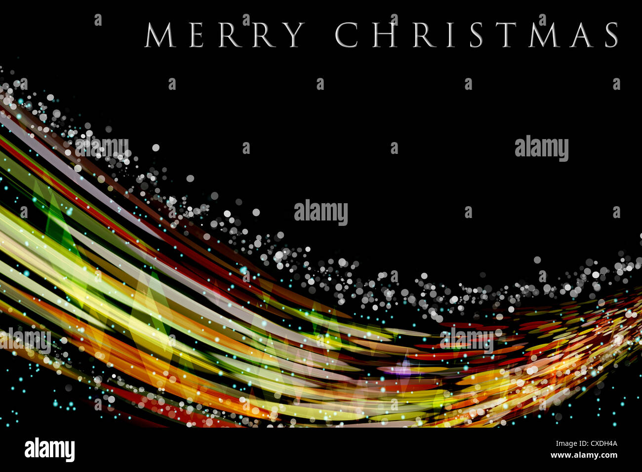 Fantastic Christmas wave design with snowflakes and glowing stars Stock ...