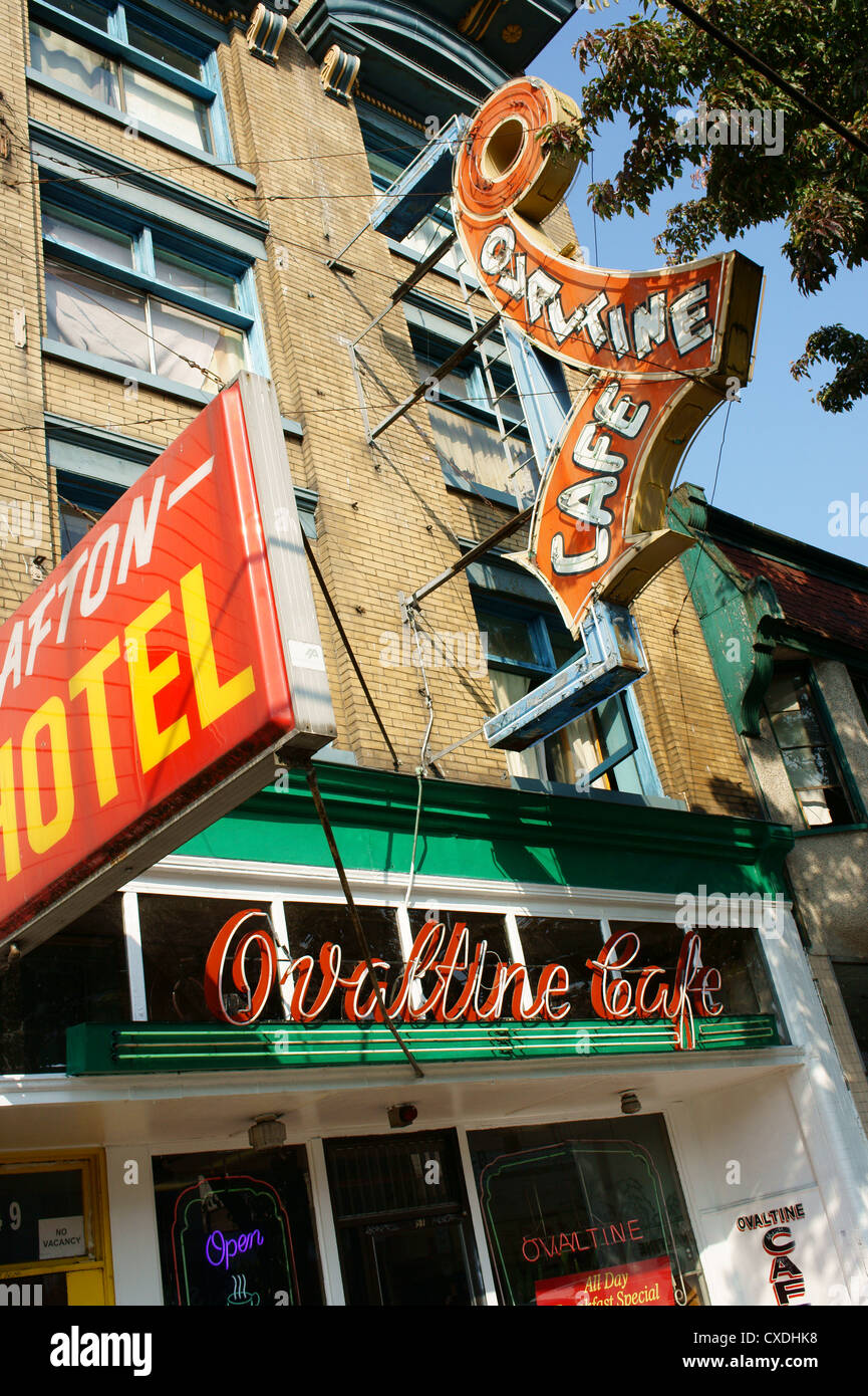 The Ovaltine Cafe neon sign, East Hastings Street,, Vancouver, BC ...