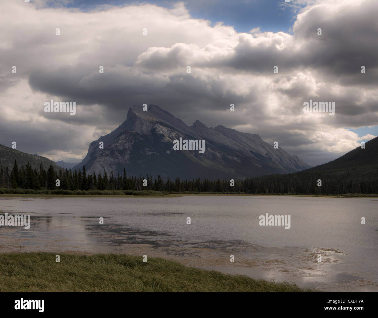 Mount Rundle seen from Vermillion Lakes Banff Alberta Canada Stock ...