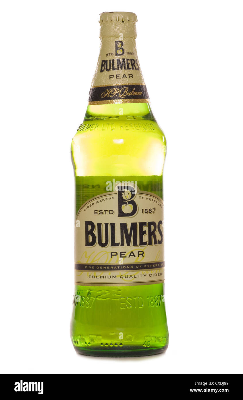 Bulmers pear cider studio cutout Stock Photo - Alamy