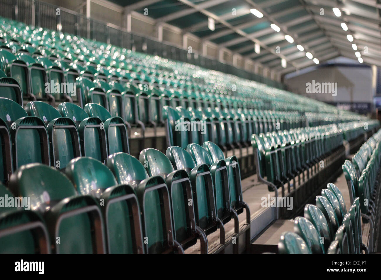 Seats at a rugby ground Stock Photo - Alamy