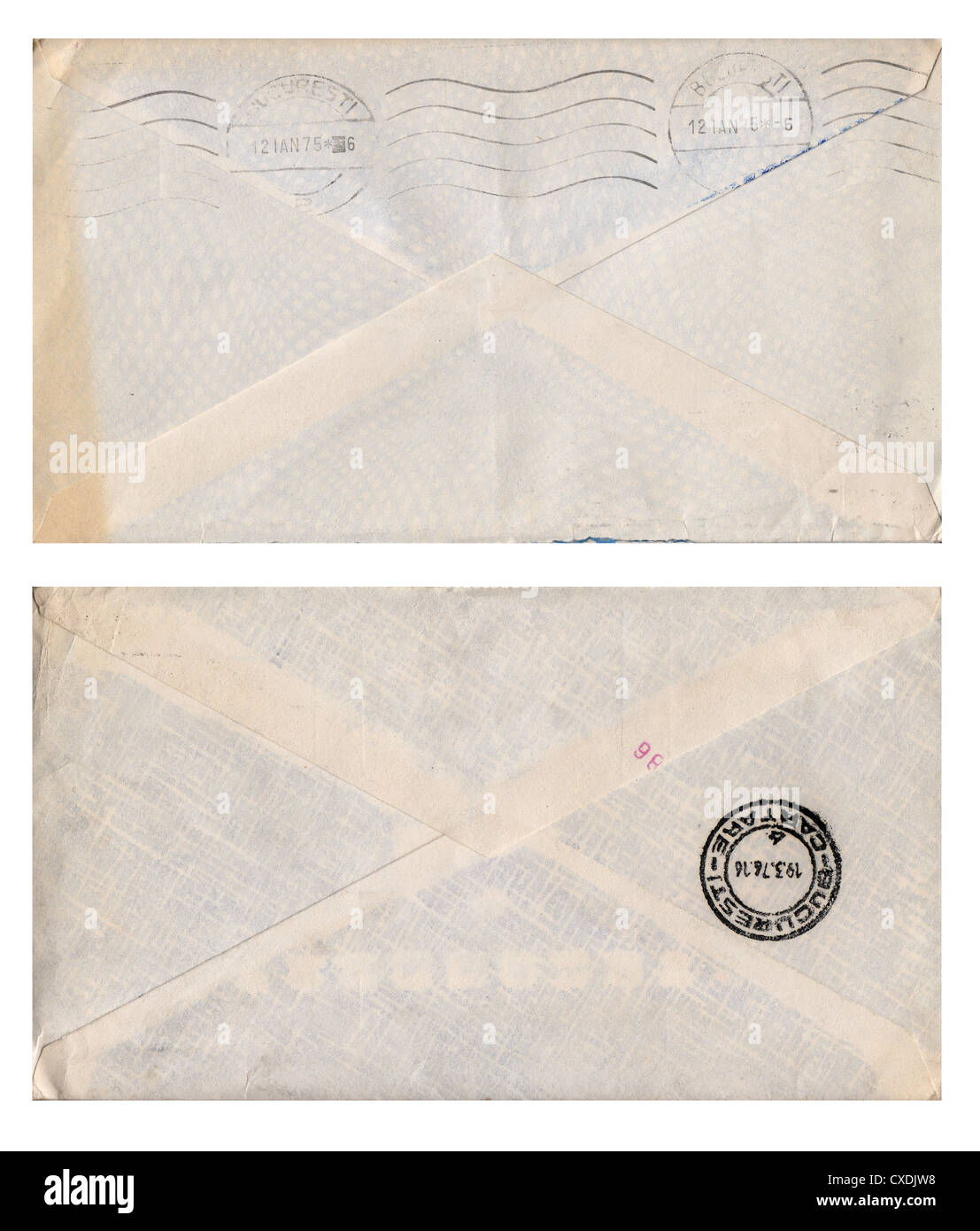 Set of two old envelopes isolated on white Stock Photo - Alamy